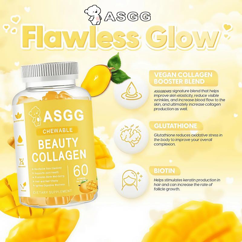ASGG Collagen Gummies White Skin Vitamins Whitening Skin Beauty ...