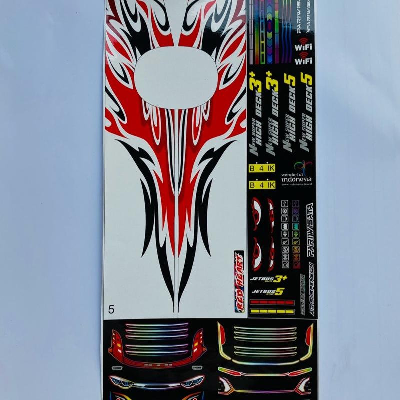Stiker livery full modif mainan bus basuri miniatur merah - Shop ...