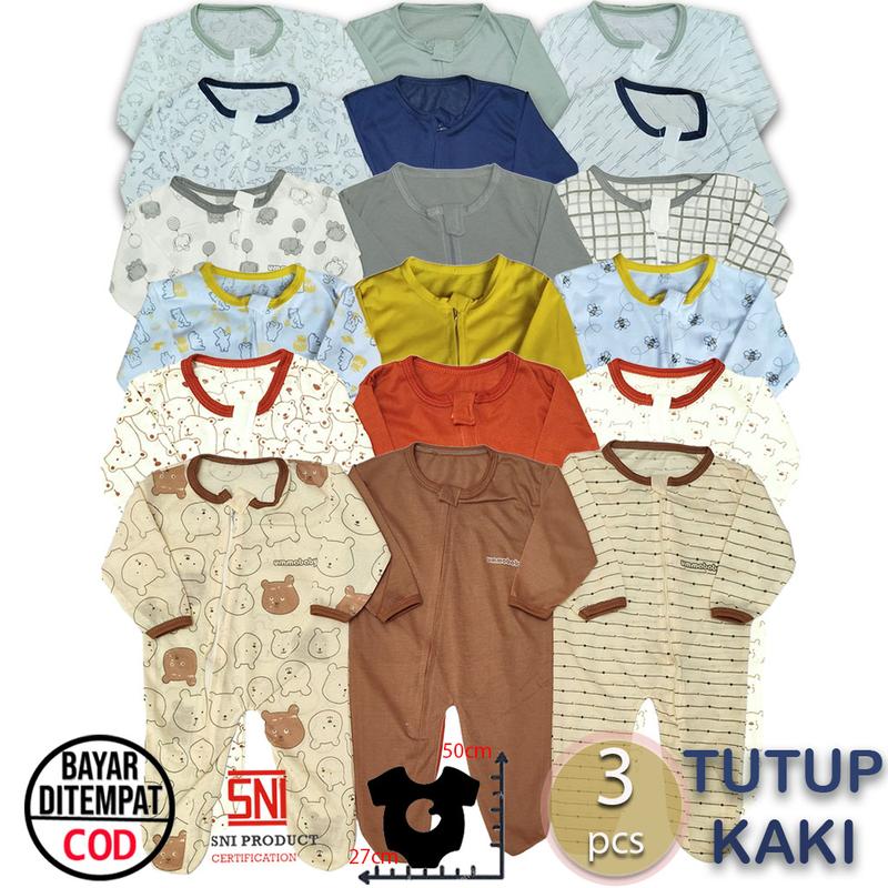 ummababyshop 3 pcs Sleepsuit Bayi Baru Lahir Tutup Kaki Romper - Shop ...