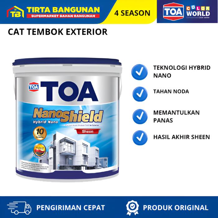 Jual PROMO TOA PAINT NANOSHIELD SHEEN CAT TEMBOK EXTERIOR ANTI LUMUT ...