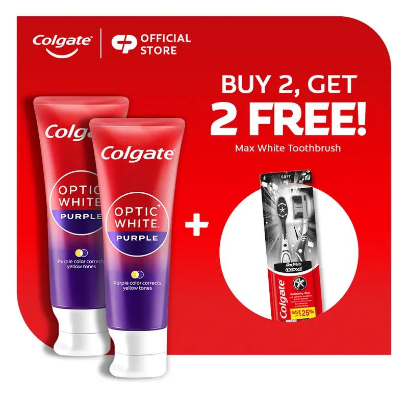 [BUY 2, FREE 2] Colgate Optic White Purple Toothpaste 100g Pack ...