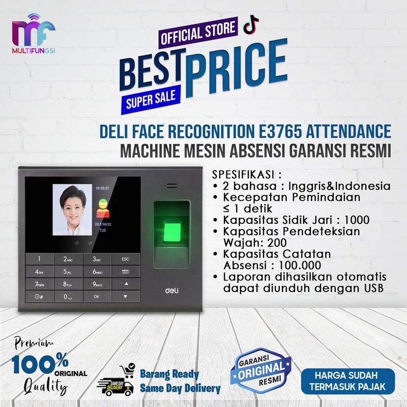 Deli Face Recognition E3765 Attendance Machine Mesin Absensi Garansi ...