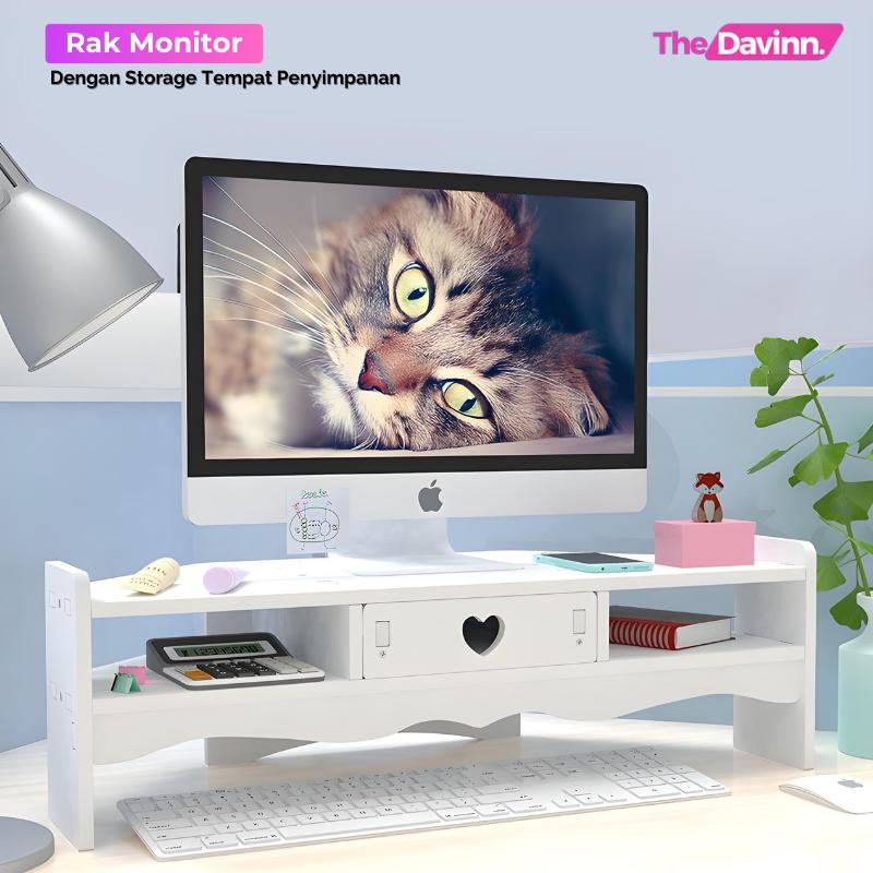 Rak Monitor Komputer PC Meja Stand Laptop Meja Belajar Vintage - Shop ...