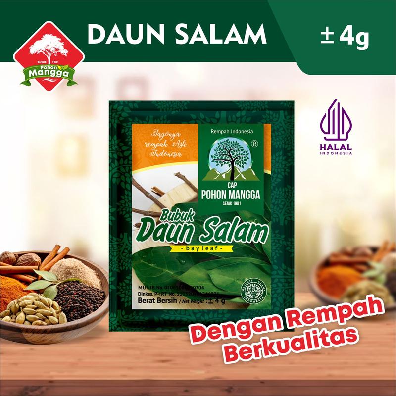 (1 Renceng/ 12 Sachet) Daun Salam Bubuk Cap Pohon Mangga 4gr - Shop ...