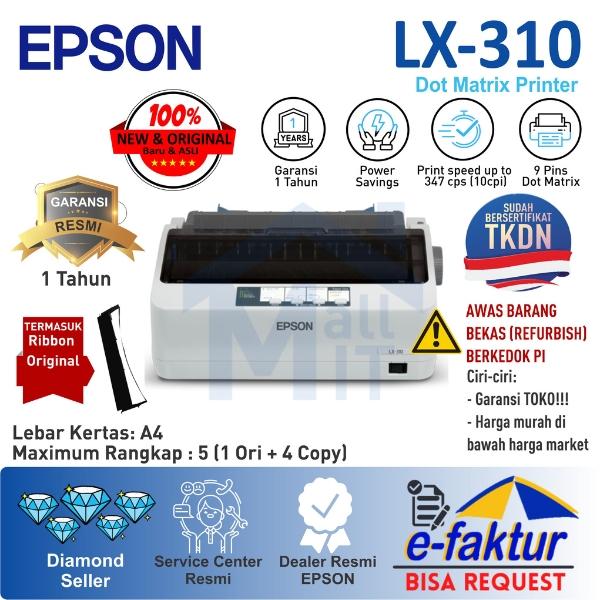 PRINTER EPSON LX310 LX-310 LX 310 DOT MATRIX A4 GARANSI RESMI - Shop ...