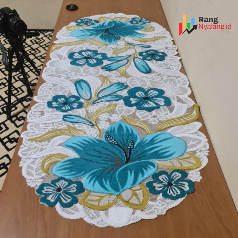 Taplak Meja OVAL Modern Atau Taplak Meja Ruang Tamu Bunga Besar - Shop ...