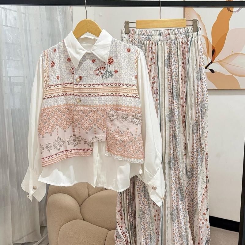 KEILANA ONE SET 3in1 KEMEJA VEST ROK - Shop | Tokopedia