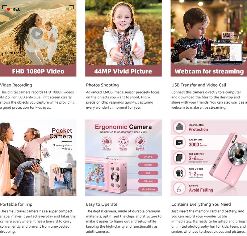 Camkory Digital Camera, Protable Pocket Vlogging Camera with - TikTok Shop