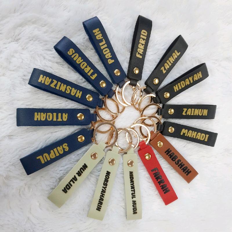 CUSTOM KEYCHAIN NAMA PU LEATHER | KEYCHAIN NAMA CUSTOM - TikTok Shop ...