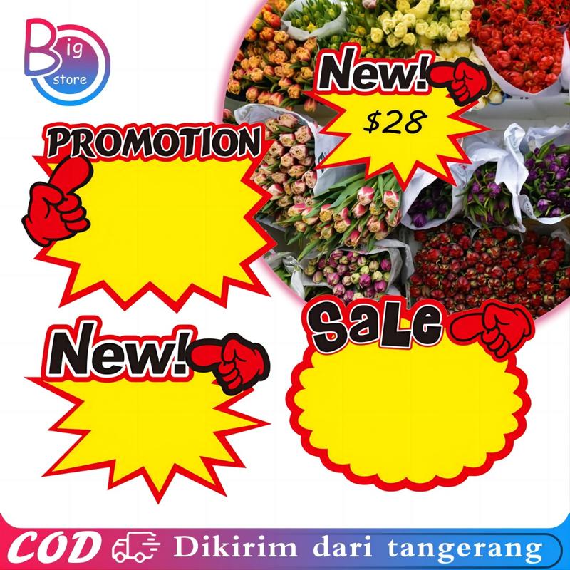 Kertas Harga Promo 50pcs Pop Card Price Tag Kartu Promosi Sale Kertas ...