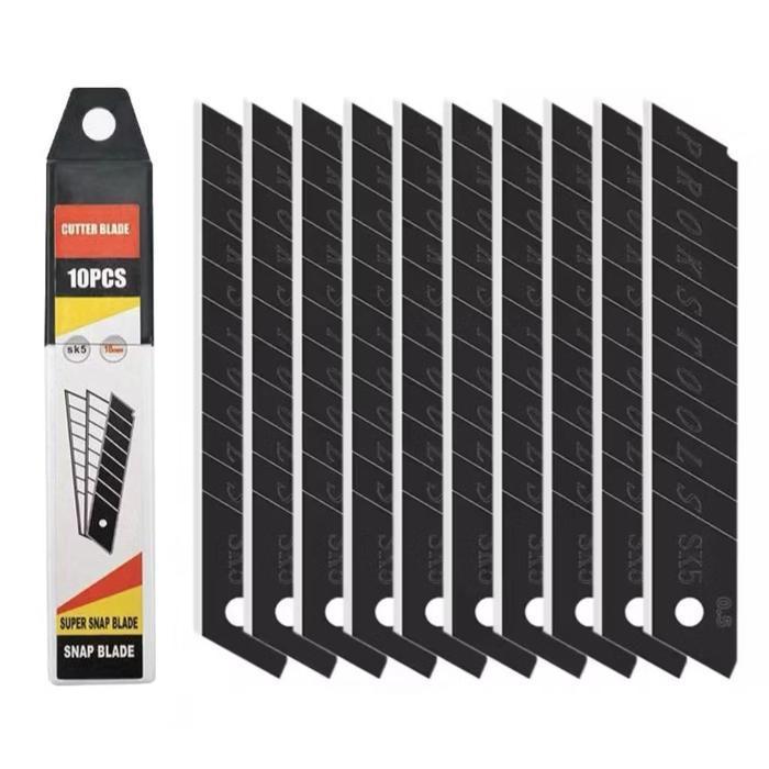 ISI 10 PCS REFILL CUTTER BESAR L500 18mm SK5 / REFILL PISAU KATER BESAR ...