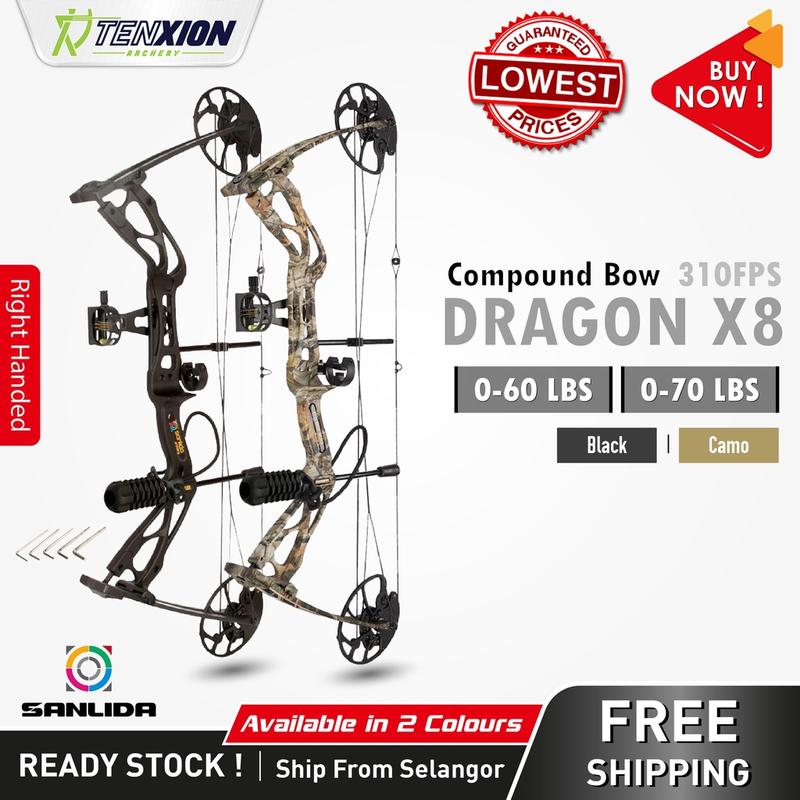 TenXion Archery Sanlida Dragon X8 Compound Bow 0-60LBS Adjustable ...