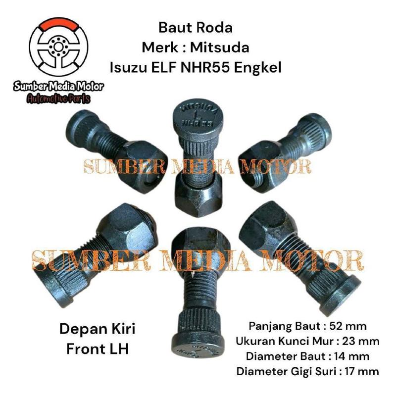 mitsuda hub bolt assy baut roda isuzu elf nhr55 engkel - Shop | Tokopedia