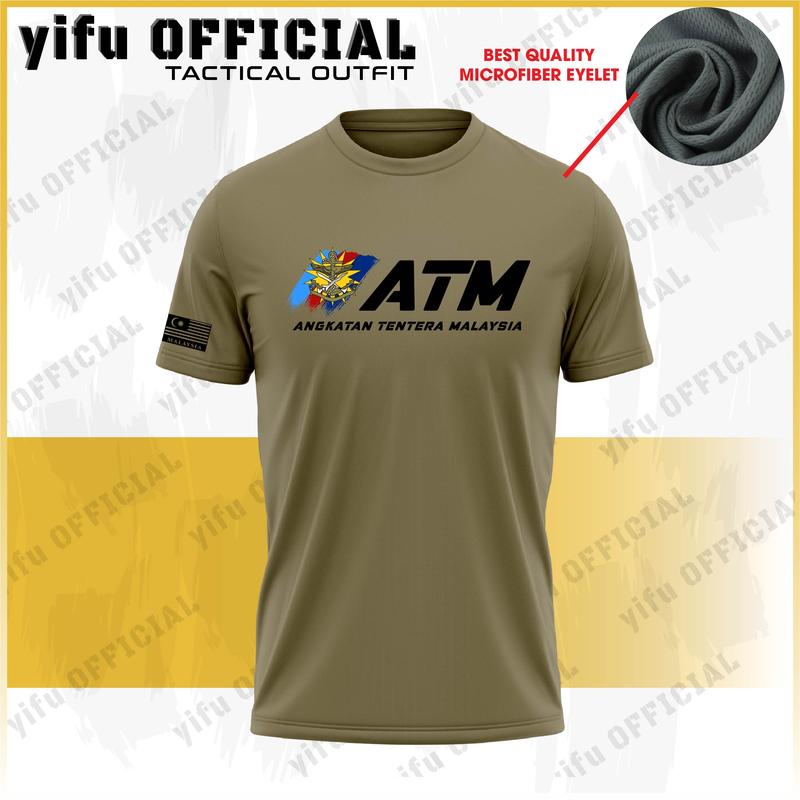 AT3 2024 BAJU Army Style T-Shirt Microfiber Color Sand Khaki Round Neck ...
