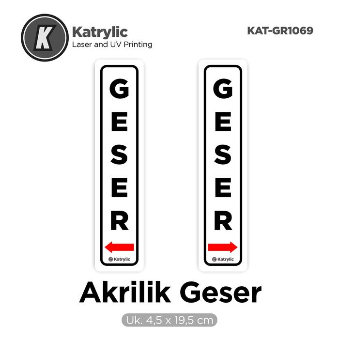 Promo Slide Sign Katrylic / Akrilik Geser Kanan & Kiri Ukuran 4.5 x 19. ...