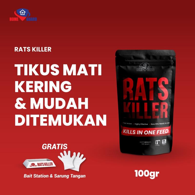 RATS KILLER 100gr Racun Tikus Mati Kering, Tidak Meninggalkan Bau ...