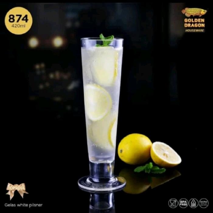 Jual Gelas Plastik Plisner / Gelas Jus 874 Golden Dragon 420ml / 6 pcs ...