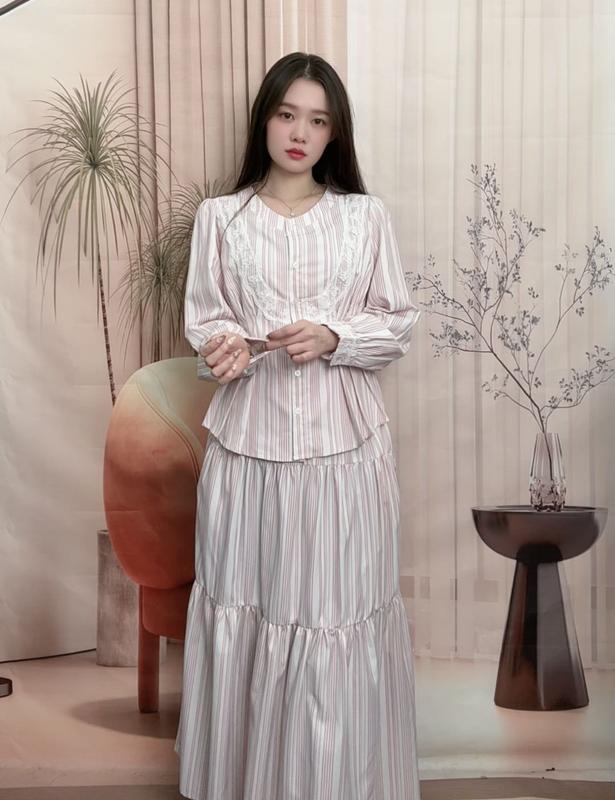 FADFAD Kemeja menutup Pita Gaya Baru Atasan Mewah Trendi - Shop | Tokopedia