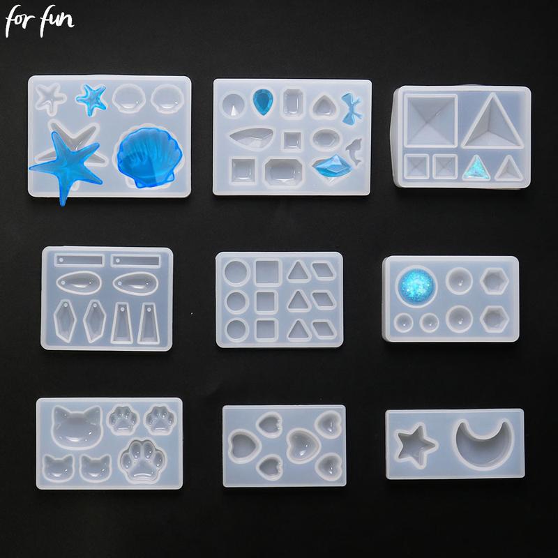 For fun Crystal Epoxy Resin Seashell Heart Cat Claw Geometric shape ...