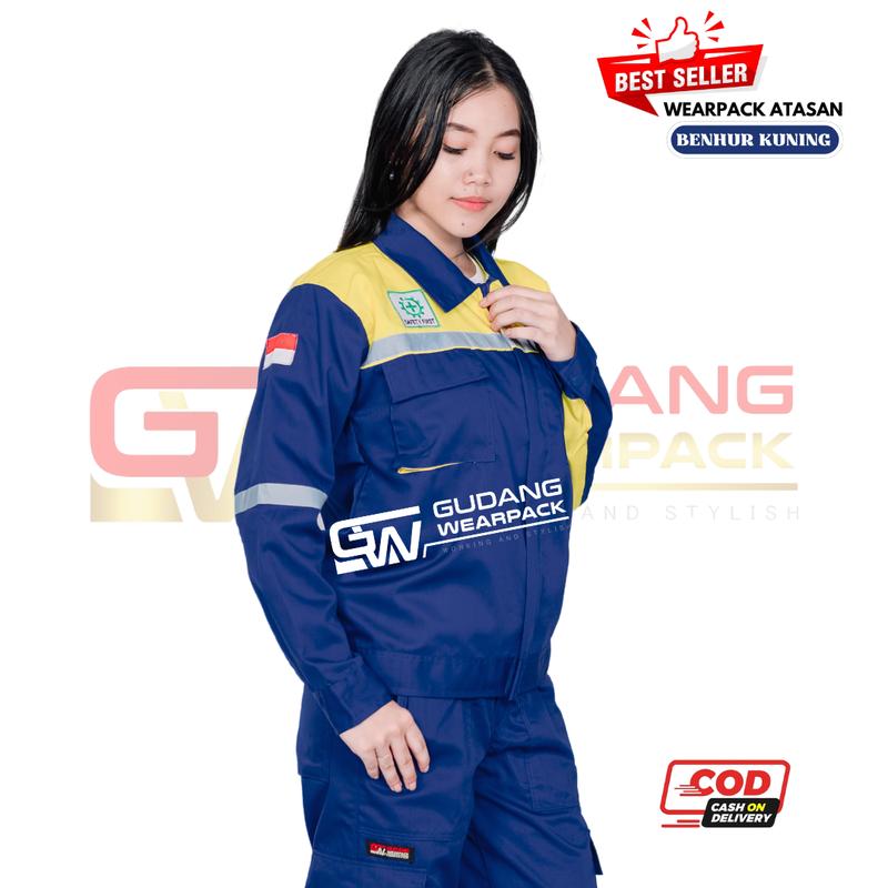 Wearpack Atasan Lengan Panjang Warna Biru Benhur Kombinasi Kuning ...