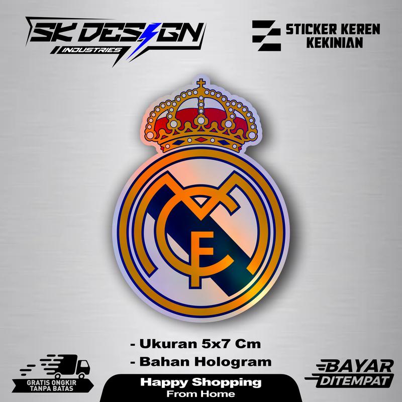 Sticker Kecil Keren Logo Real Madrid Keren -Hala Madrid -Tinggal - Shop ...