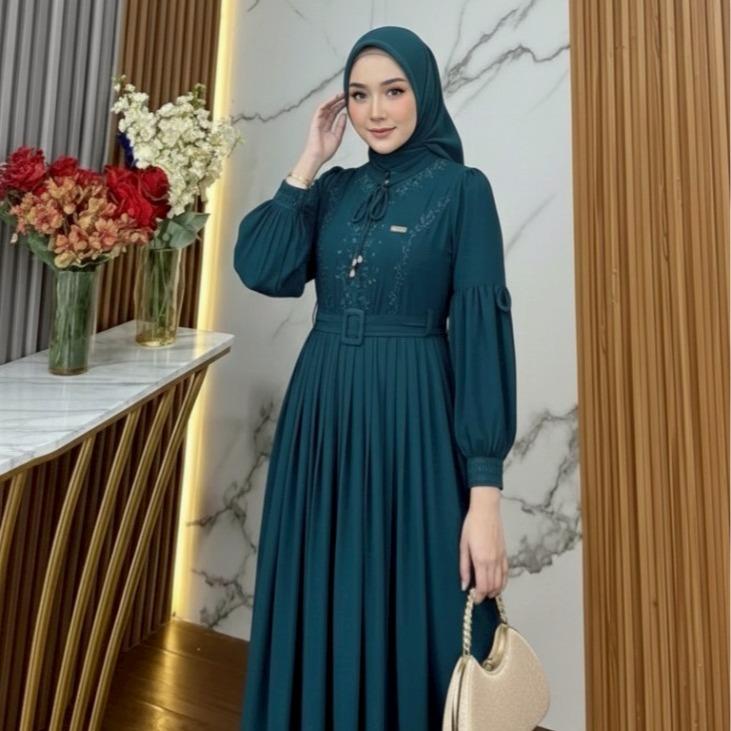 Gamis dengan bahan ceruty babydoll model simpel elegan kekinian 2026 ...