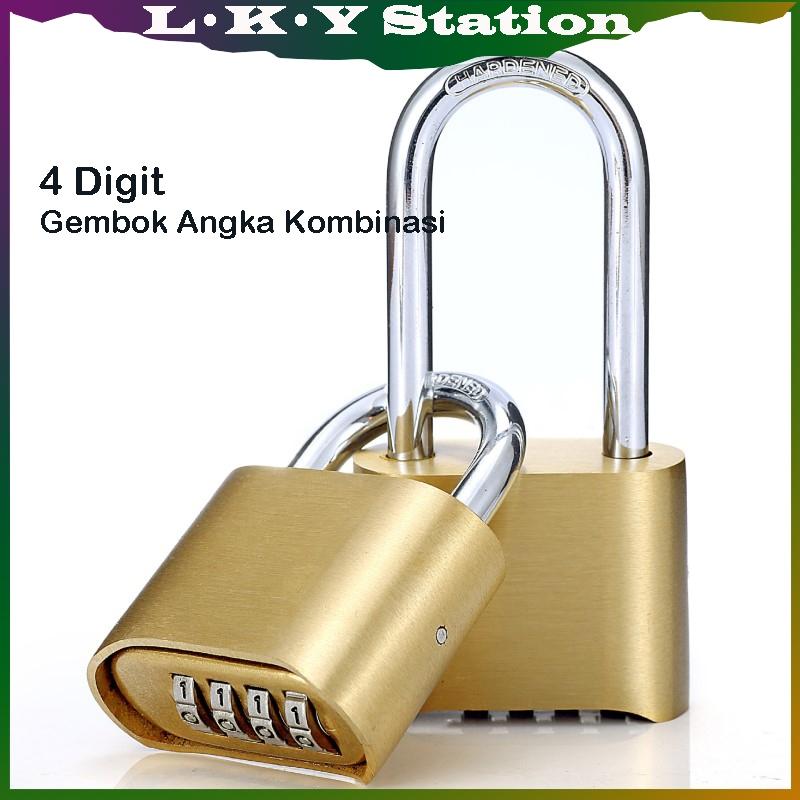 Gembok Angka Kombinasi 4 Digit Kunci Gembok Nomor Angka Pin Password ...