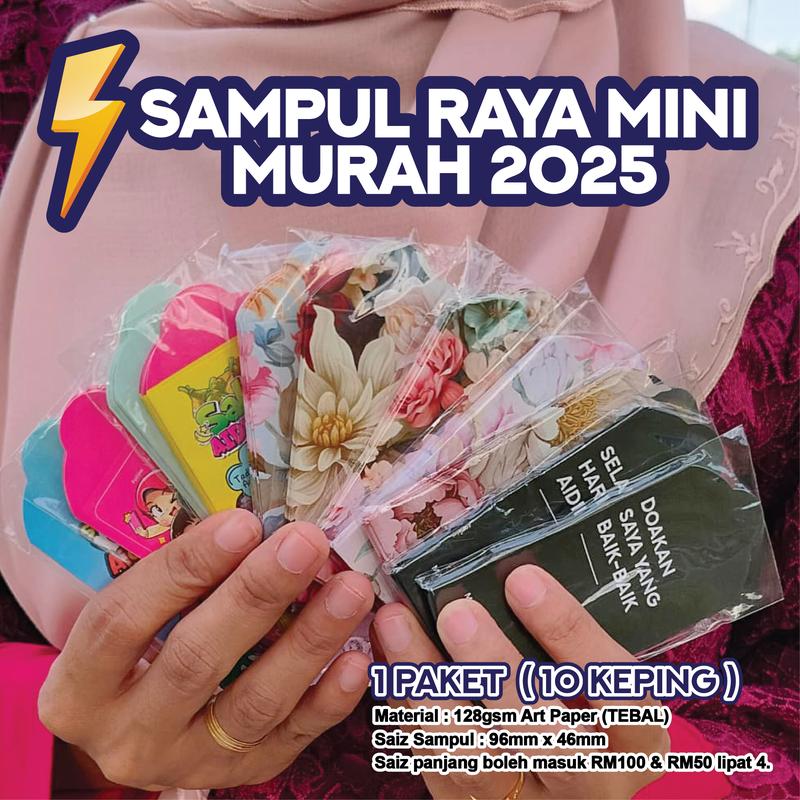 SAMPUL RAYA MINI VIRALL 2026 - 1 PAKET ( 10 KEPING ) | 95 Design ...