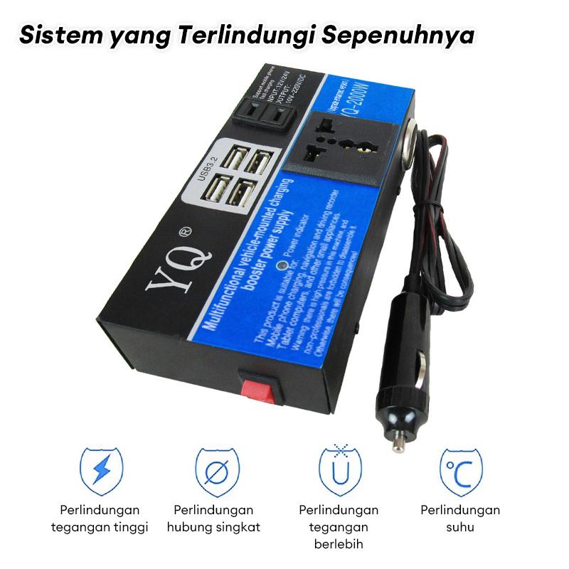 Inverter Mobil 12V/24V ke 220V Konverter Daya dengan Proteksi untuk ...