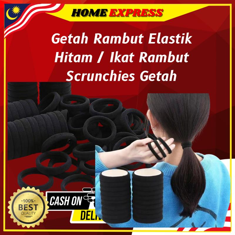 Getah Rambut Elastik Hitam Ikat Rambut Scrunchies Getah Warn - TikTok ...
