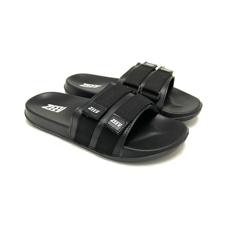 Zeever- Sandal Slip On Velcro Tulisan Pinggir Hitam - Shop | Tokopedia