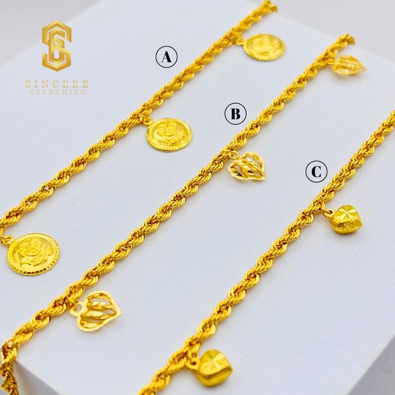 Sincere Store Emas 916 Rantai Tangan Pintal Gantung | Emas 916 - TikTok ...