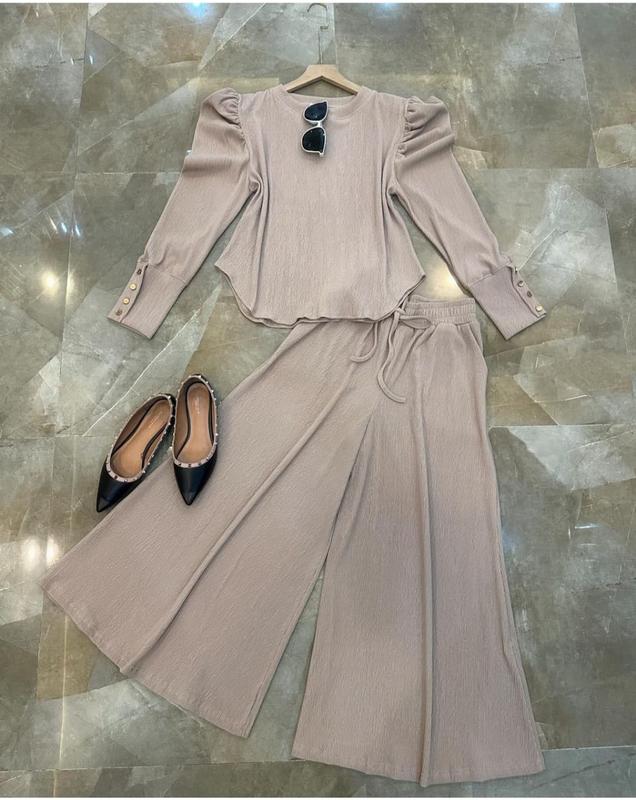 Amanda Oneset Kulot Ropes Knit Premium Setcel Wanita Polos Simple ...