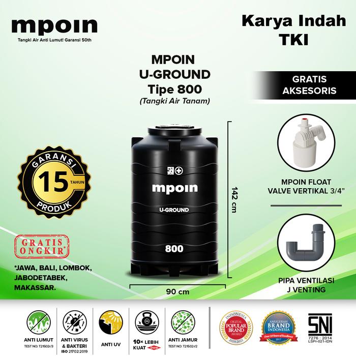 Jual Tangki Air Tanam MPOIN U800 700L U-GROUND Water Tank Toren Tandon ...