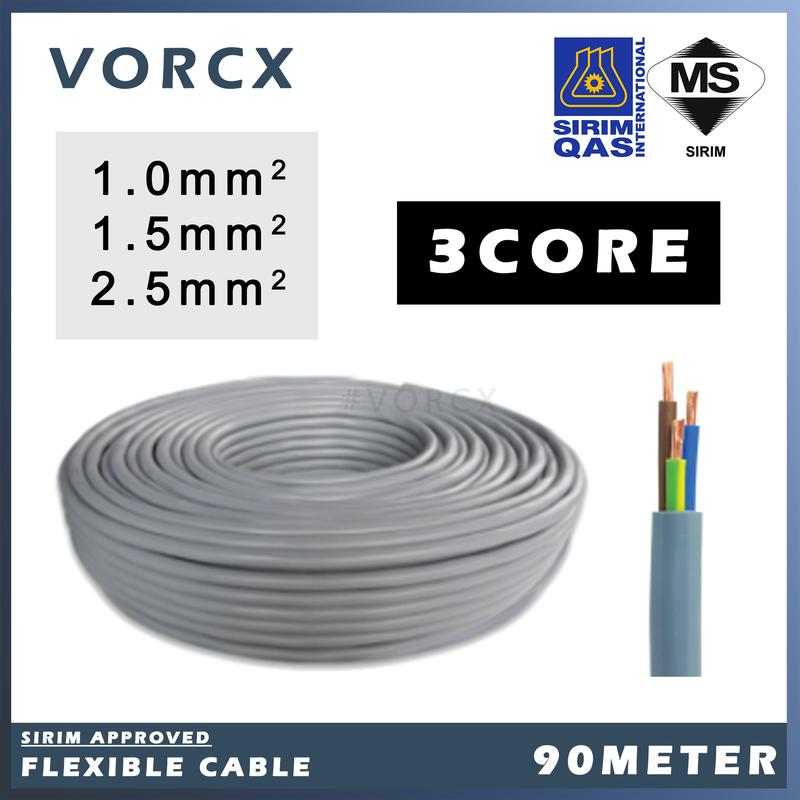 (SIRIM Approved) BT 3Core Flexible Cable Full Copper 1.0mm / - TikTok ...