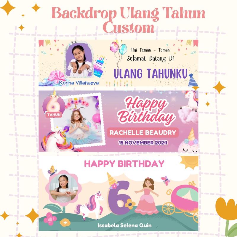Banner Ulang Tahun, Spanduk Ulang Tahun, Backdrop Ultah Anak - Shop ...
