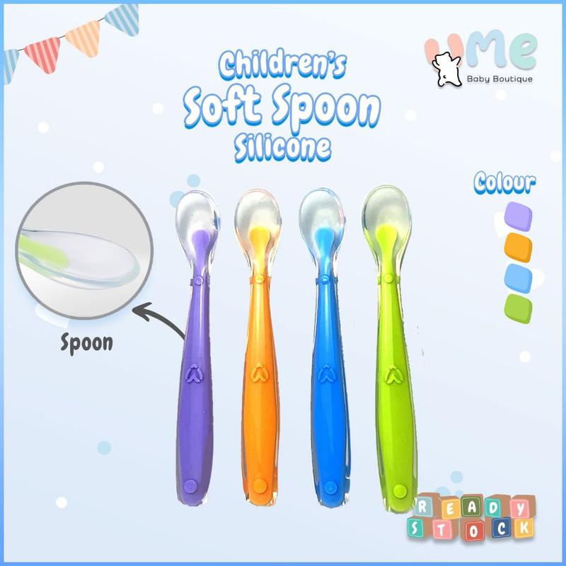 Ume Baby Feeding Spoon Soft Food Grade Silicone Infant Training Spoons ...
