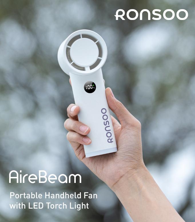 RONSOO AireBeam Portable and USB Rechargeable Handheld Fan Device ...