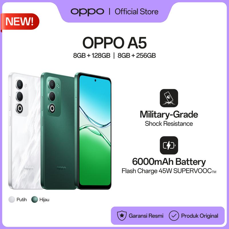 OPPO A5 8GB+128GB/256GB [IP65, Snapdragon 6s Gen 190Hz, 6000 mAh]- Oppo ...