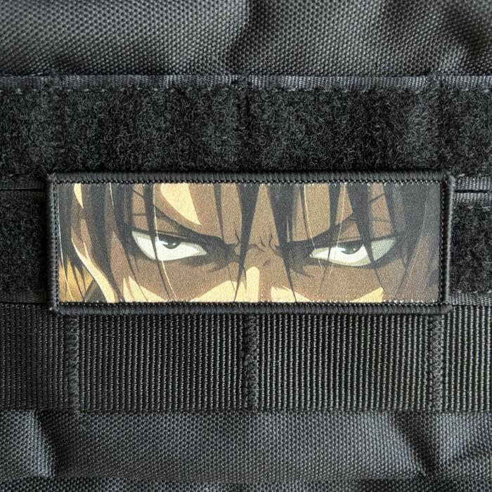 Jual Levi Ackerman Eyes Morale Badge Hook and Loop Attack on Titan ...