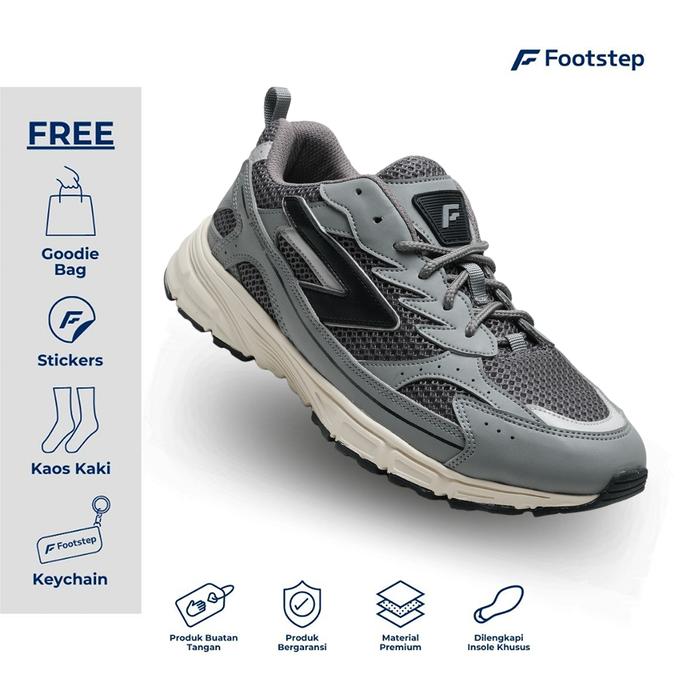Promo Footstep Footwear Sepatu Pria Sneakers Fletcher Ash Grey ...
