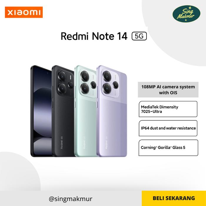 Promo Xiaomi Redmi Note 14 5G | 108MP AI camera system with OIS ...