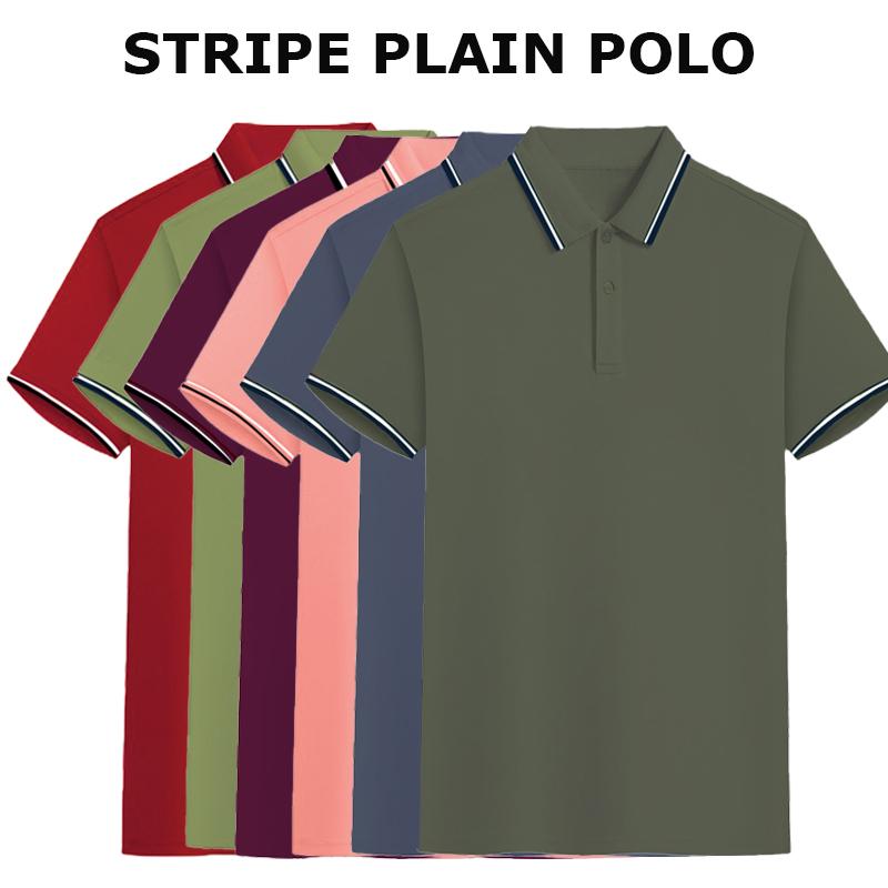 SIMPLE POLO stripe unisxe polo shirt stand neck women's polo - TikTok ...