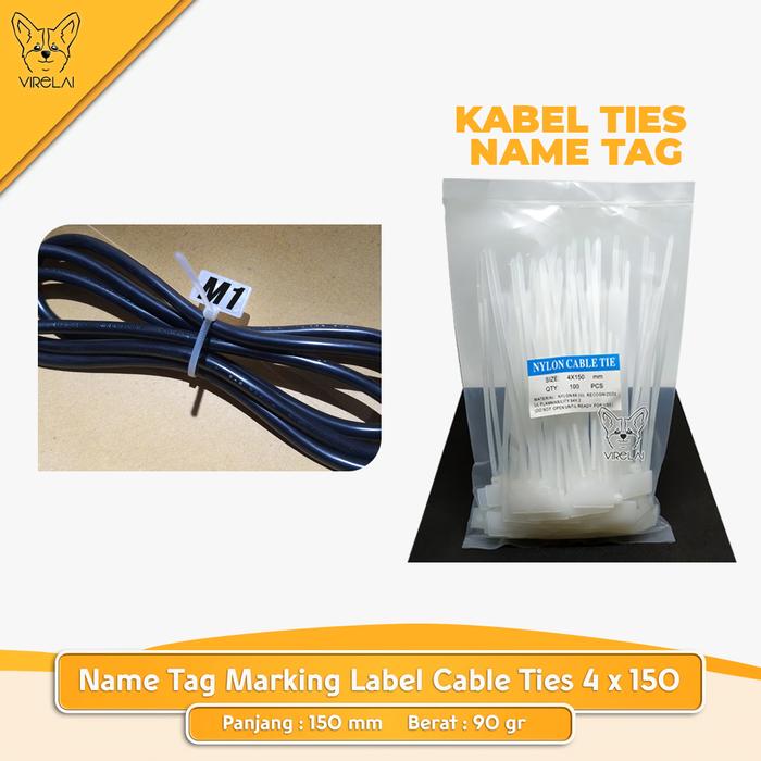 Jual Name Tag Marking Label Kabel Tis Bendera / Cable Ties 4 x 150 / ...