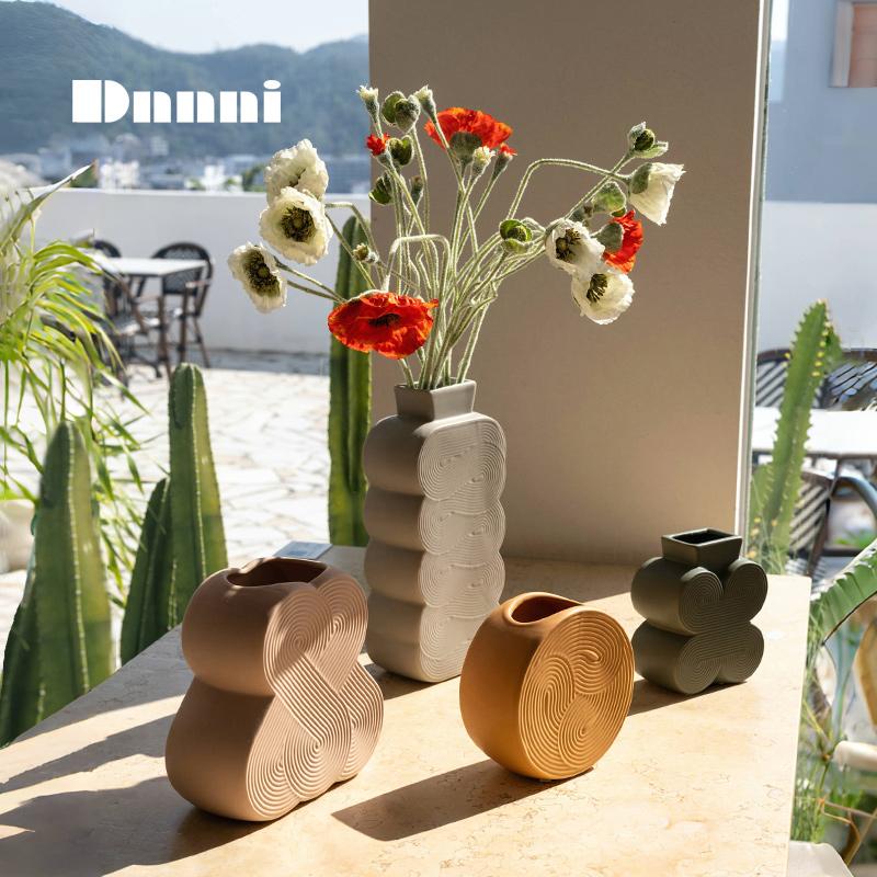 Dnnni Morandi color line striped ceramic vase decoration sample ...
