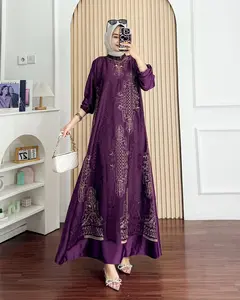 Dress Mewah Terbaru Laila Dress Bahan Velvet Mix brokat Aplikasi Tille ...