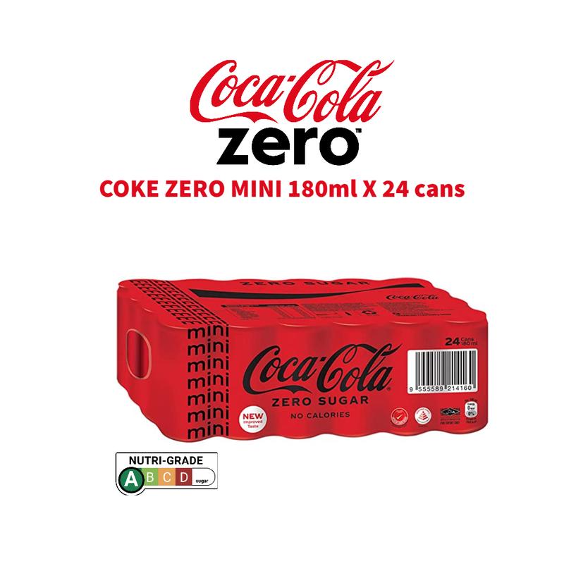 COKE MINI ZERO 180ml X 24 Beverage Soft Drink - TikTok Shop Singapore