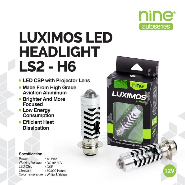 Promo LUXIMOS Lampu Utama Motor Mini Projie LED H6 Projector Laser ...