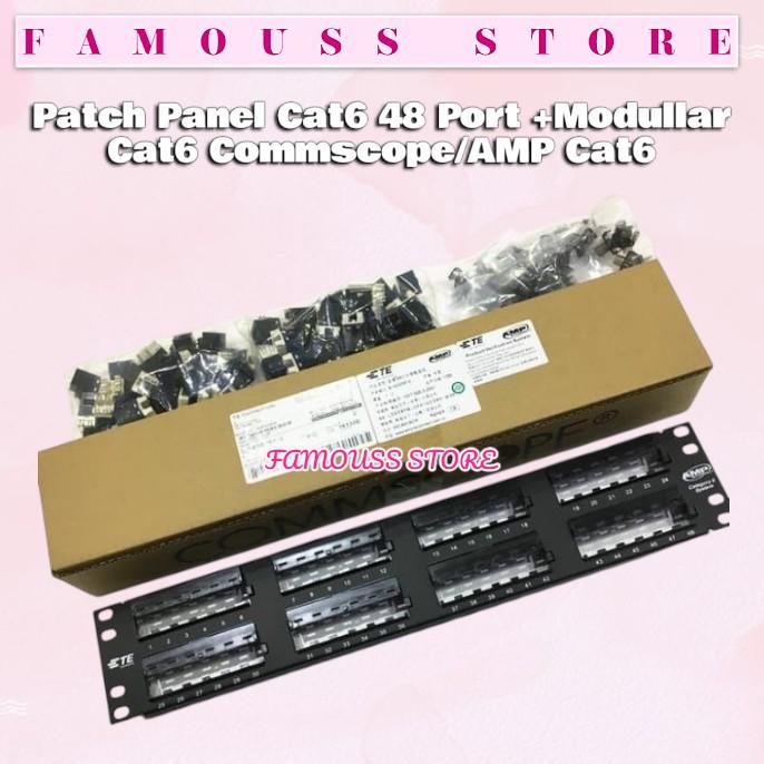 Jual Patch Panel Cat6 48 Port +Modullar Cat6 Commscope/AMP Cat6 ...