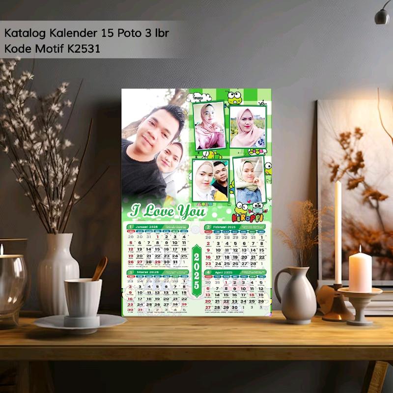 Kalender Dinding Custom 2025 - Ukuran 32x48 cm, Bahan Art Carton 260, 3 ...